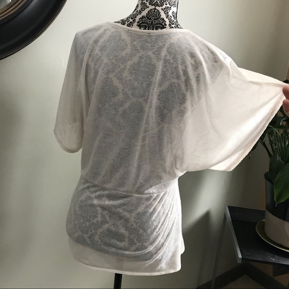 Tops | Sheer White Top Ml | Poshmark
